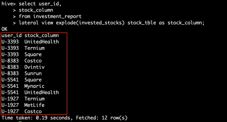 Explode function in Hive with examples